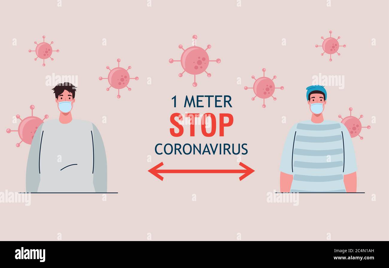 social distancing, stop coronavirus one meter distance, keep distance ...