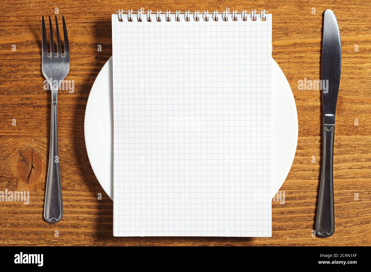 Notepad and cutlery. You can use as a template for a menu of cafes and ...