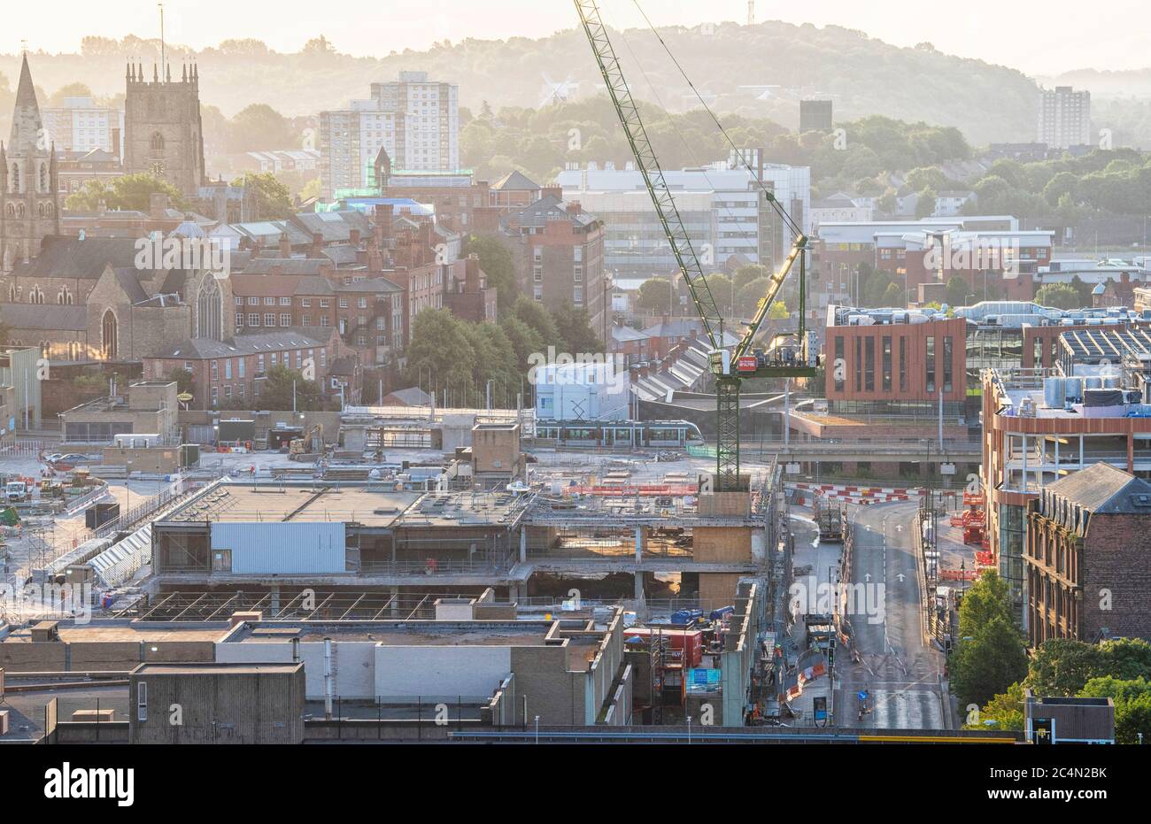 View of the Nottingham City skyline looking towards Broadmarsh from the ...