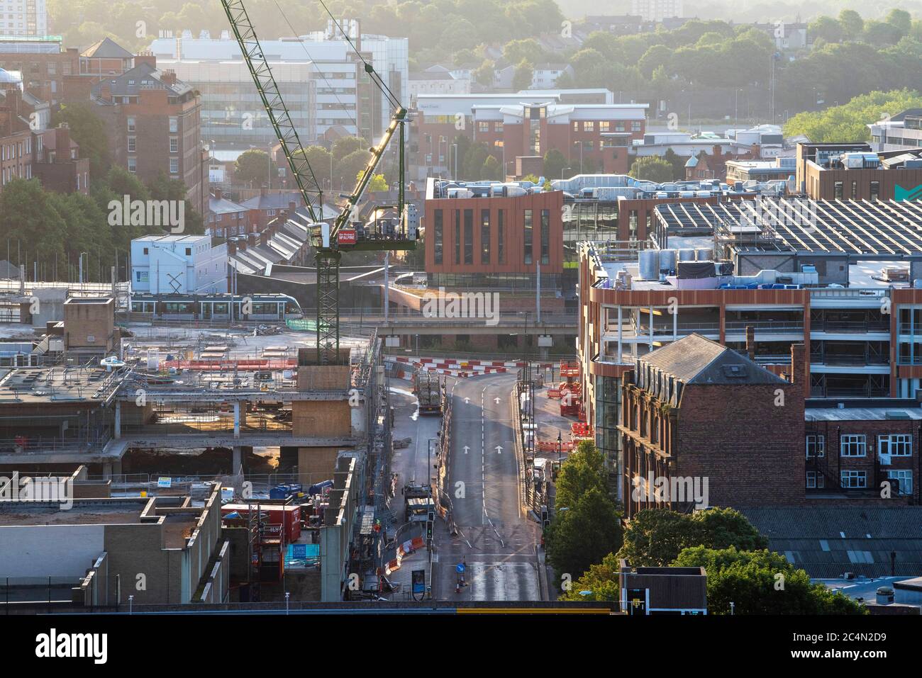 View of the Nottingham City skyline looking towards Broadmarsh from the ...