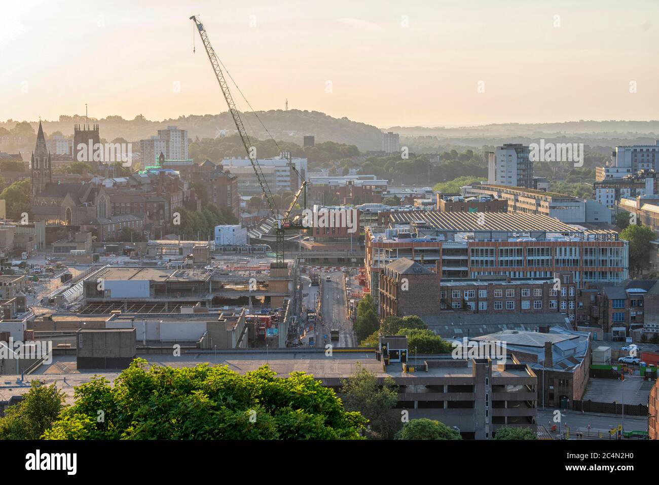 View of the Nottingham City skyline looking towards Broadmarsh from the ...