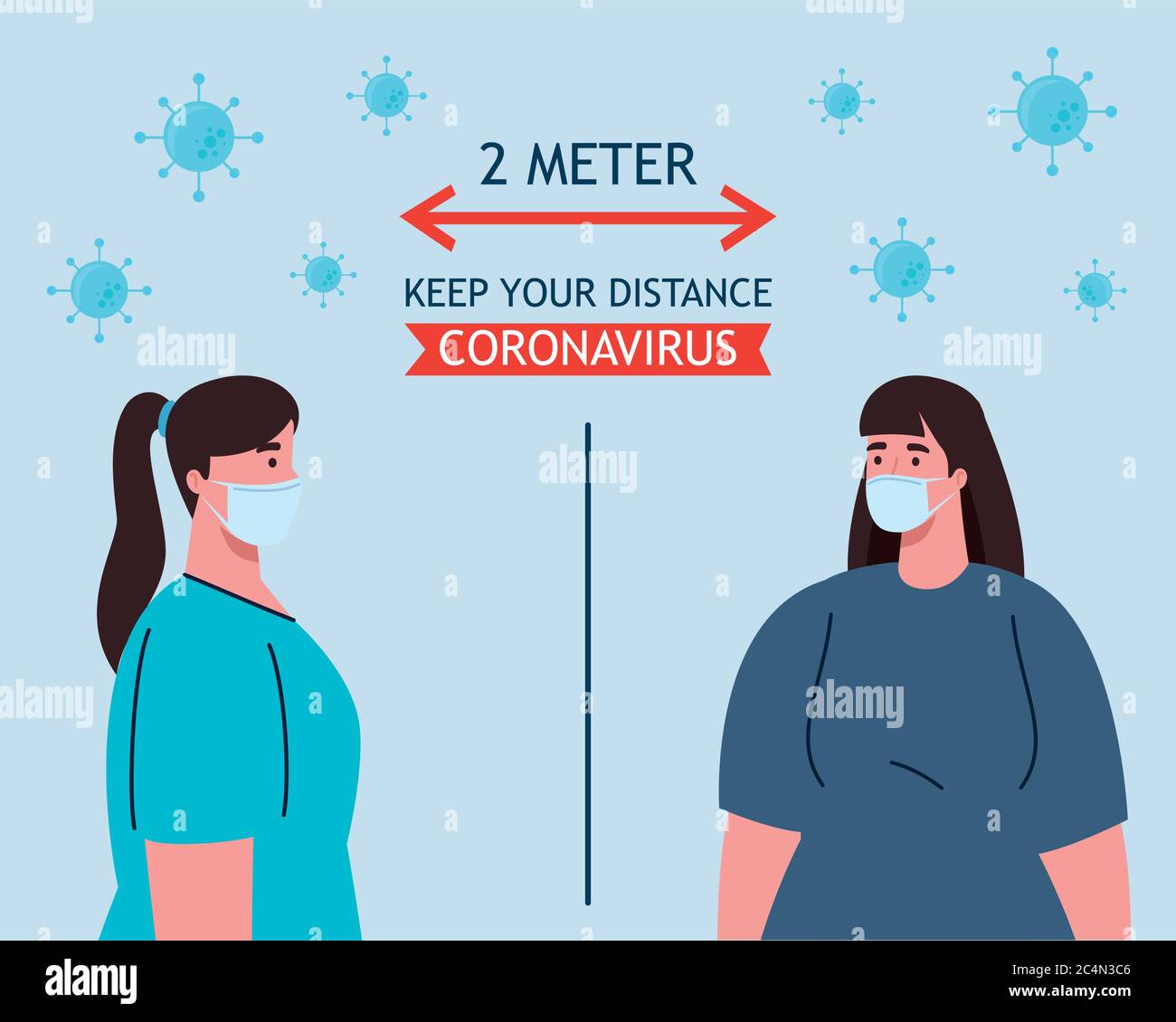 social distancing, stop coronavirus two meter distance, keep distance ...