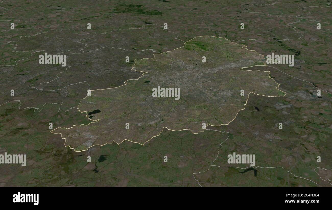 Zoom in on Birmingham (administrative county of England) outlined ...
