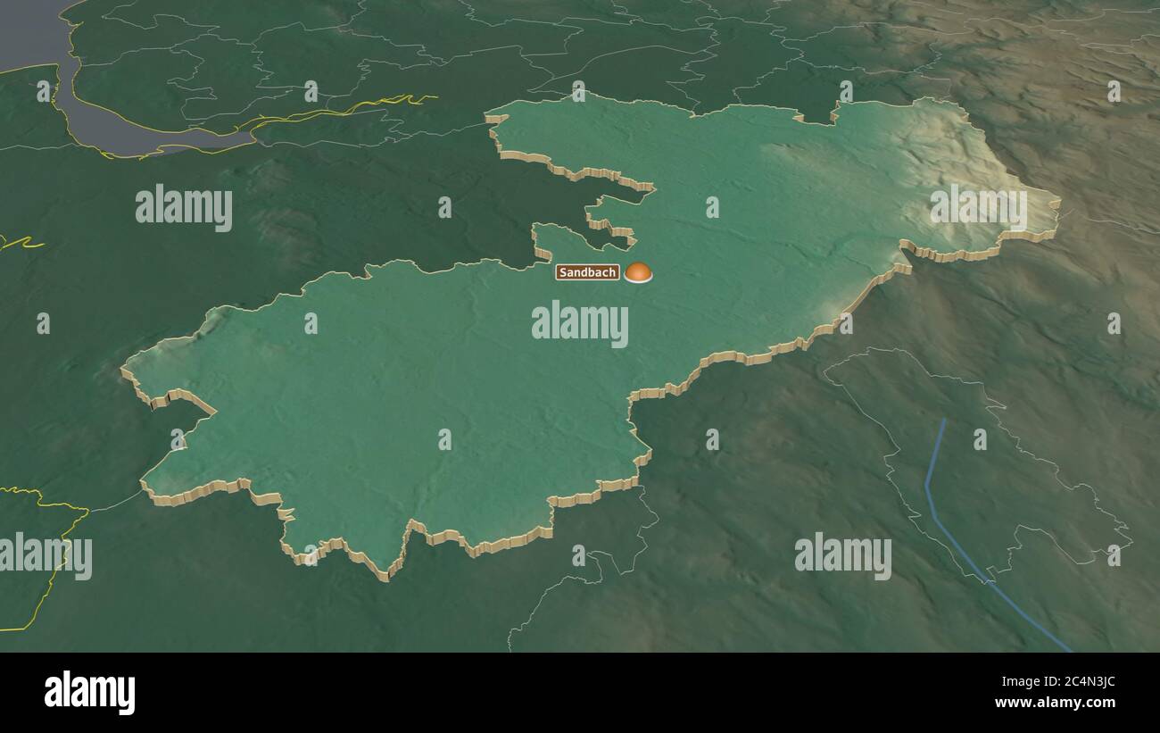 Zoom in on Cheshire East (administrative county of England) extruded ...