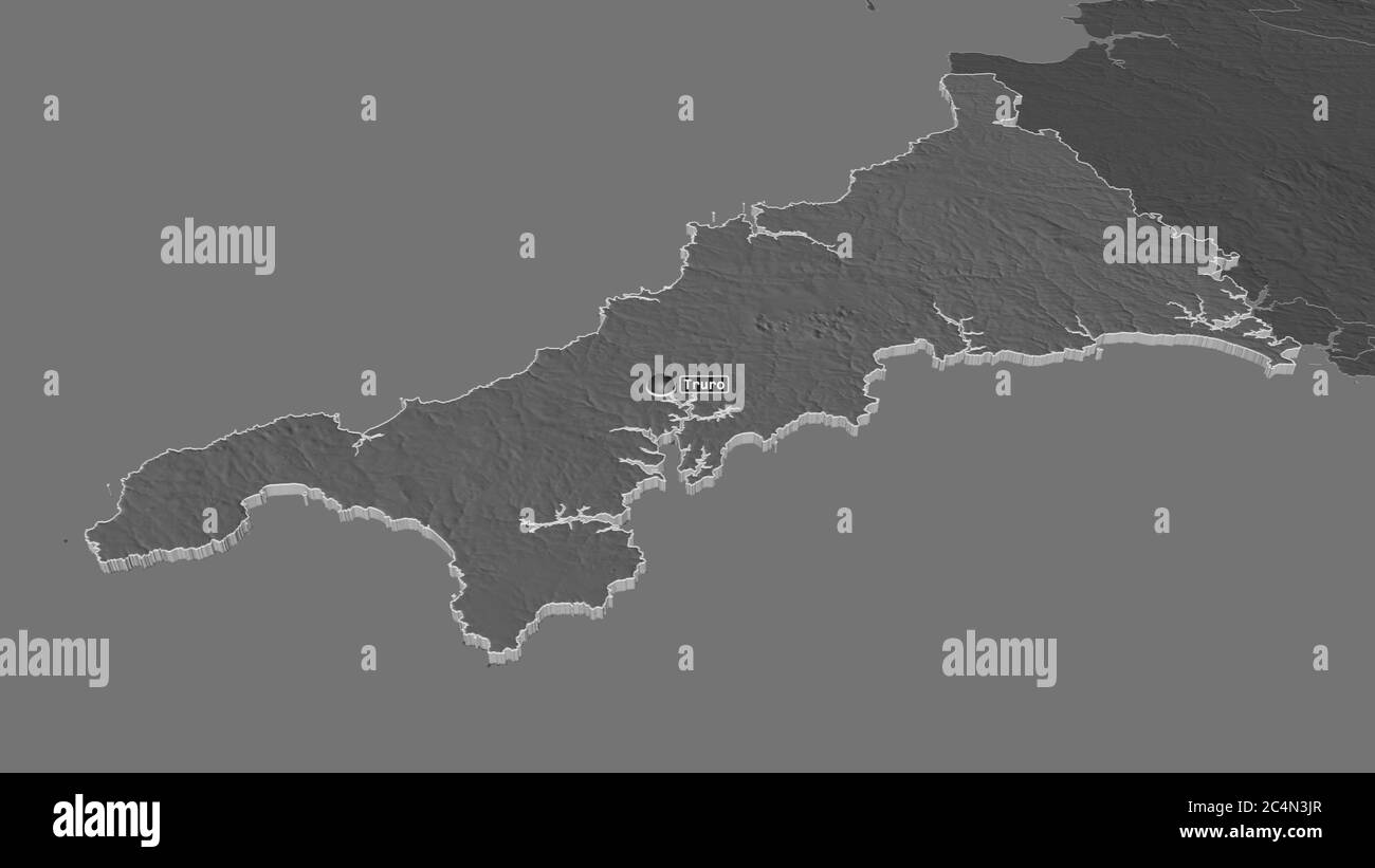 Map of cornwall england Black and White Stock Photos & Images - Alamy