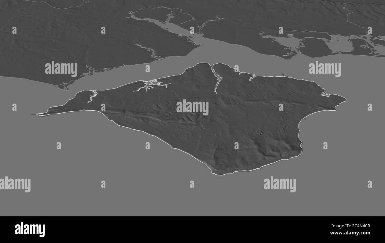 Zoom in on Isle of Wight (unitary authority of England) outlined ...