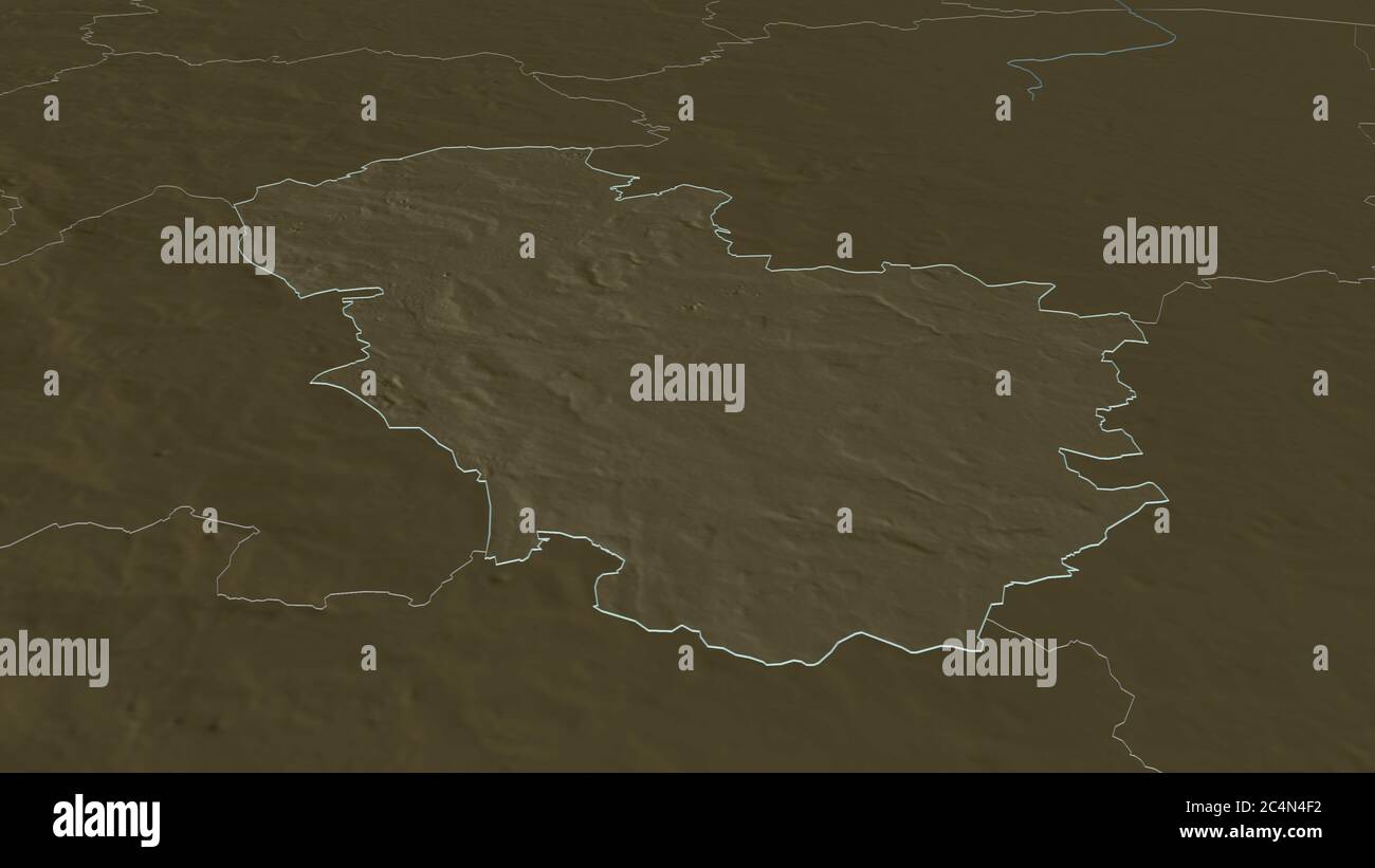 Zoom in on Rotherham (administrative county of England) outlined ...