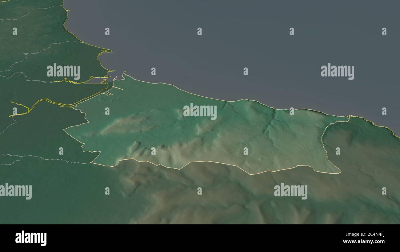 Zoom in on Redcar and Cleveland (unitary authority of England) outlined ...
