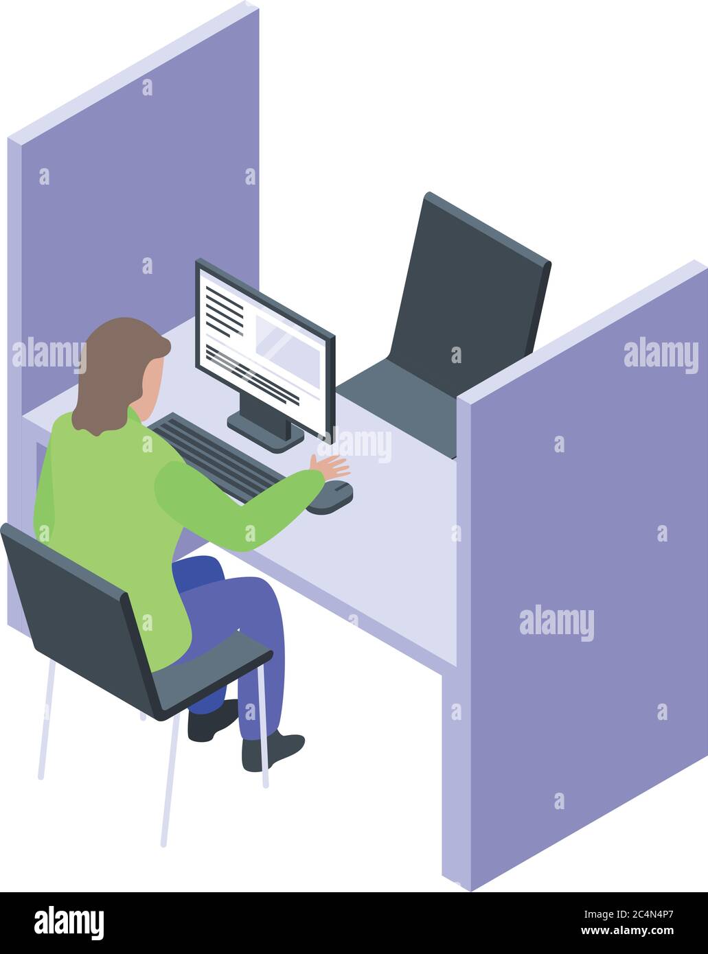 Bank teller desktop icon. Isometric of bank teller desktop vector icon ...