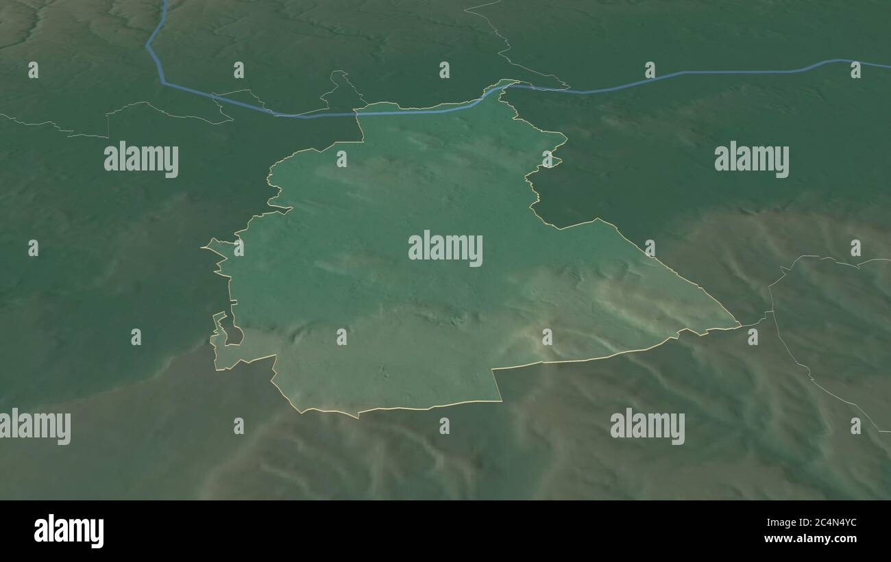 Zoom in on Swindon (unitary authority of England) outlined. Oblique ...
