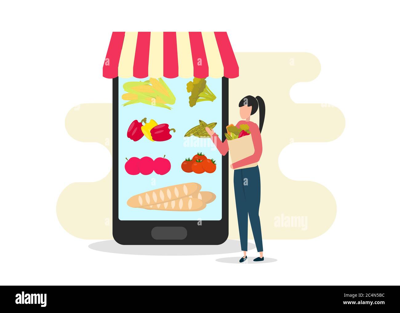 Girl paper bag on Stock Vector Images - Alamy