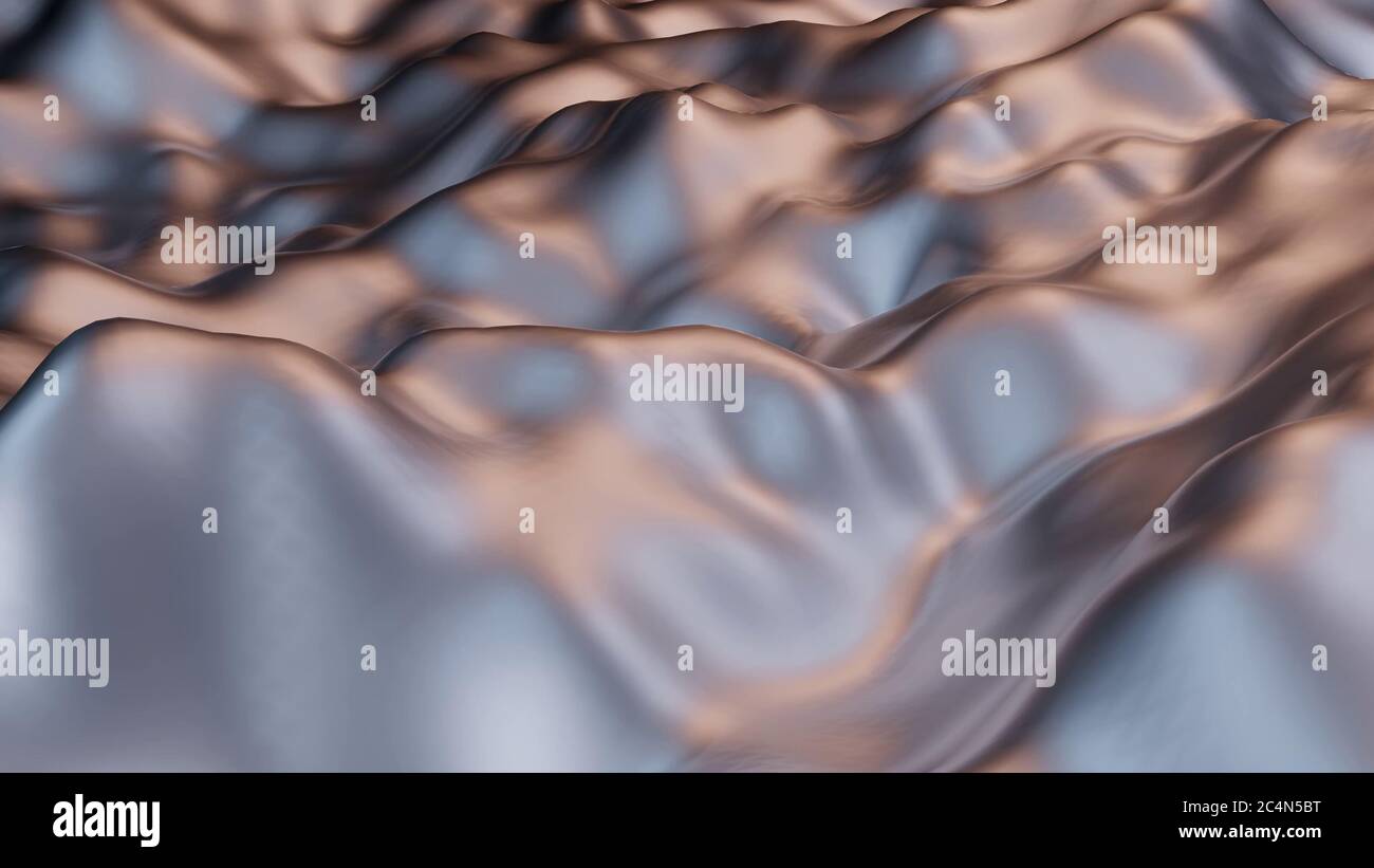 3D rendering of silver floating shapes forming a mosaic background ...