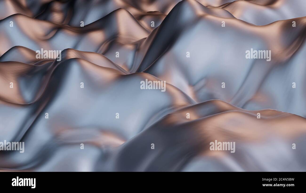 3D rendering of silver floating shapes forming a mosaic background ...
