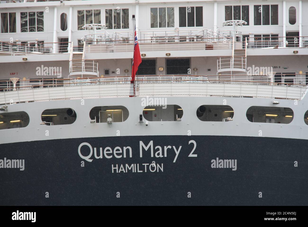 The Cunard Queen Mary 2 cruise ship moored at the Overseas Passenger ...