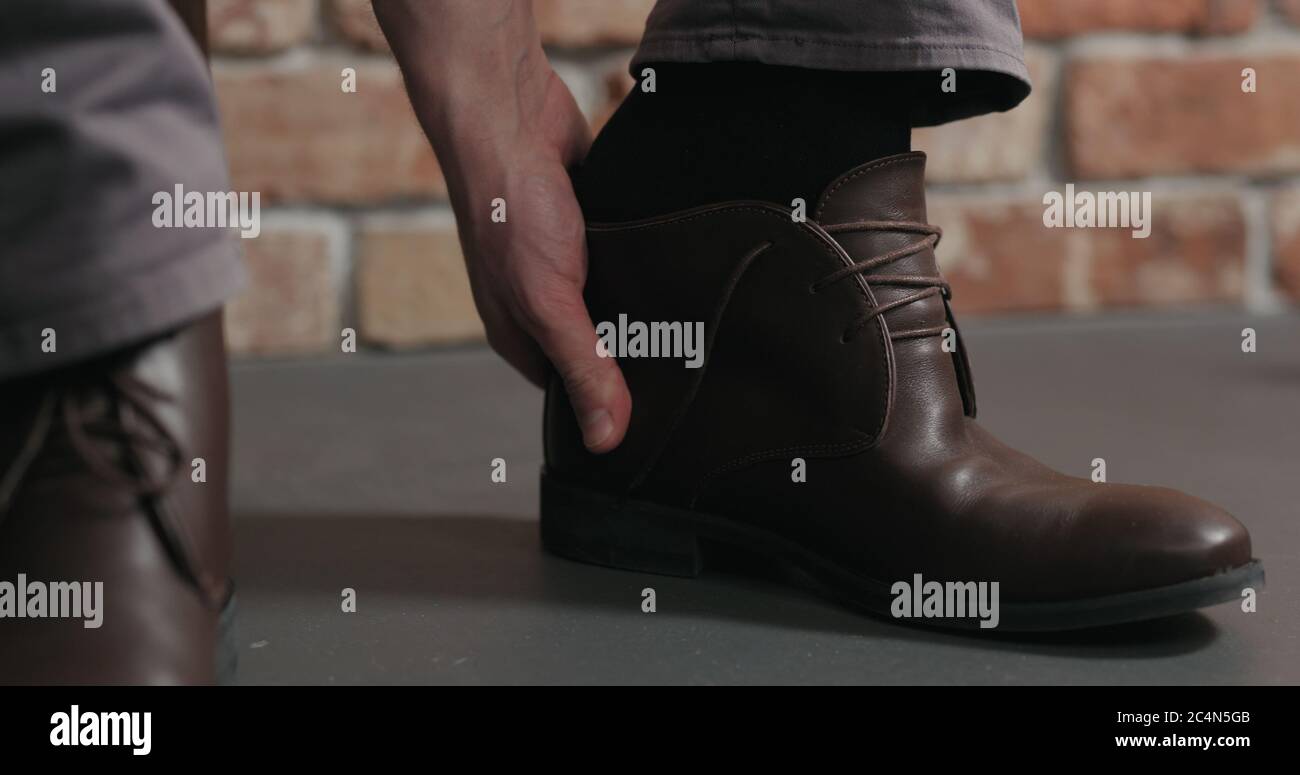 Leather pants boots hi-res stock photography and images - Alamy