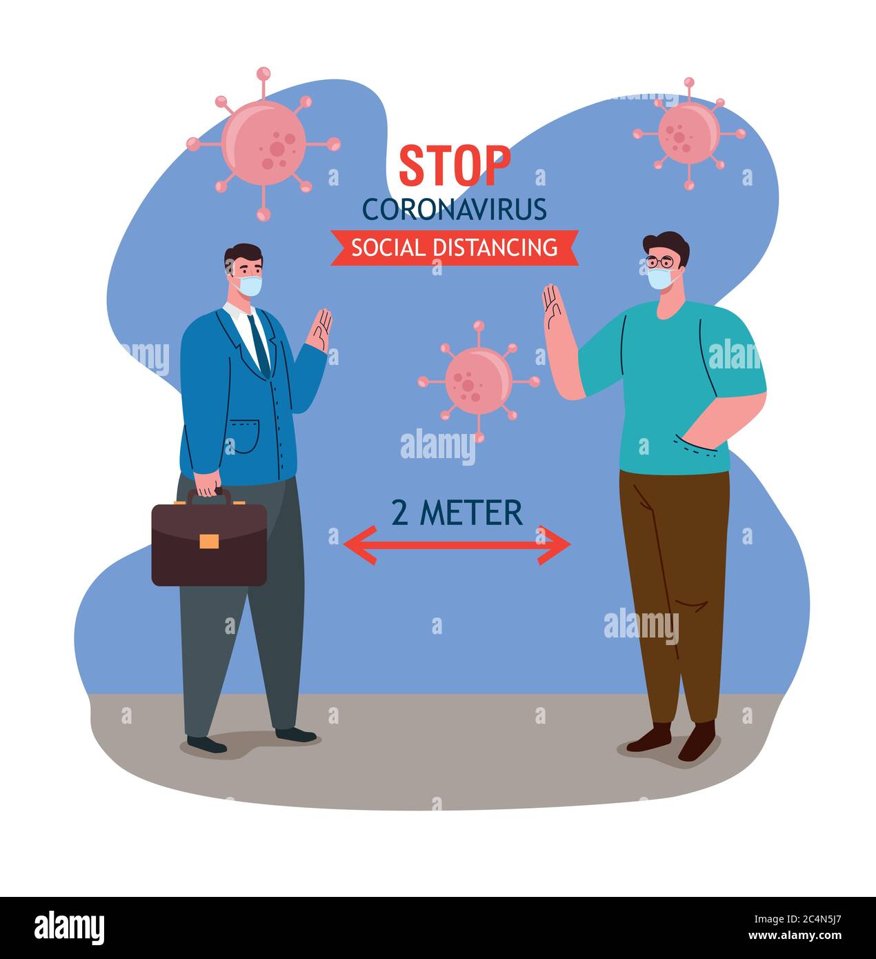 social distancing, stop coronavirus two meter distance, keep distance ...