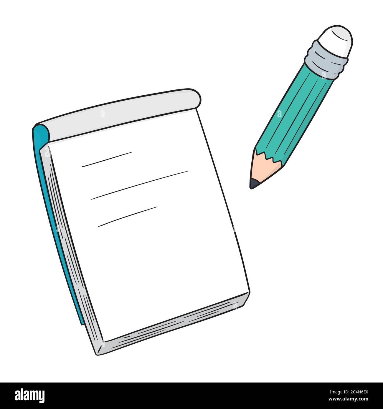 vector set of notebook and pencil Stock Vector Image & Art - Alamy