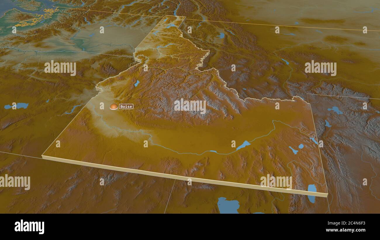 Idaho relief map hi-res stock photography and images - Alamy