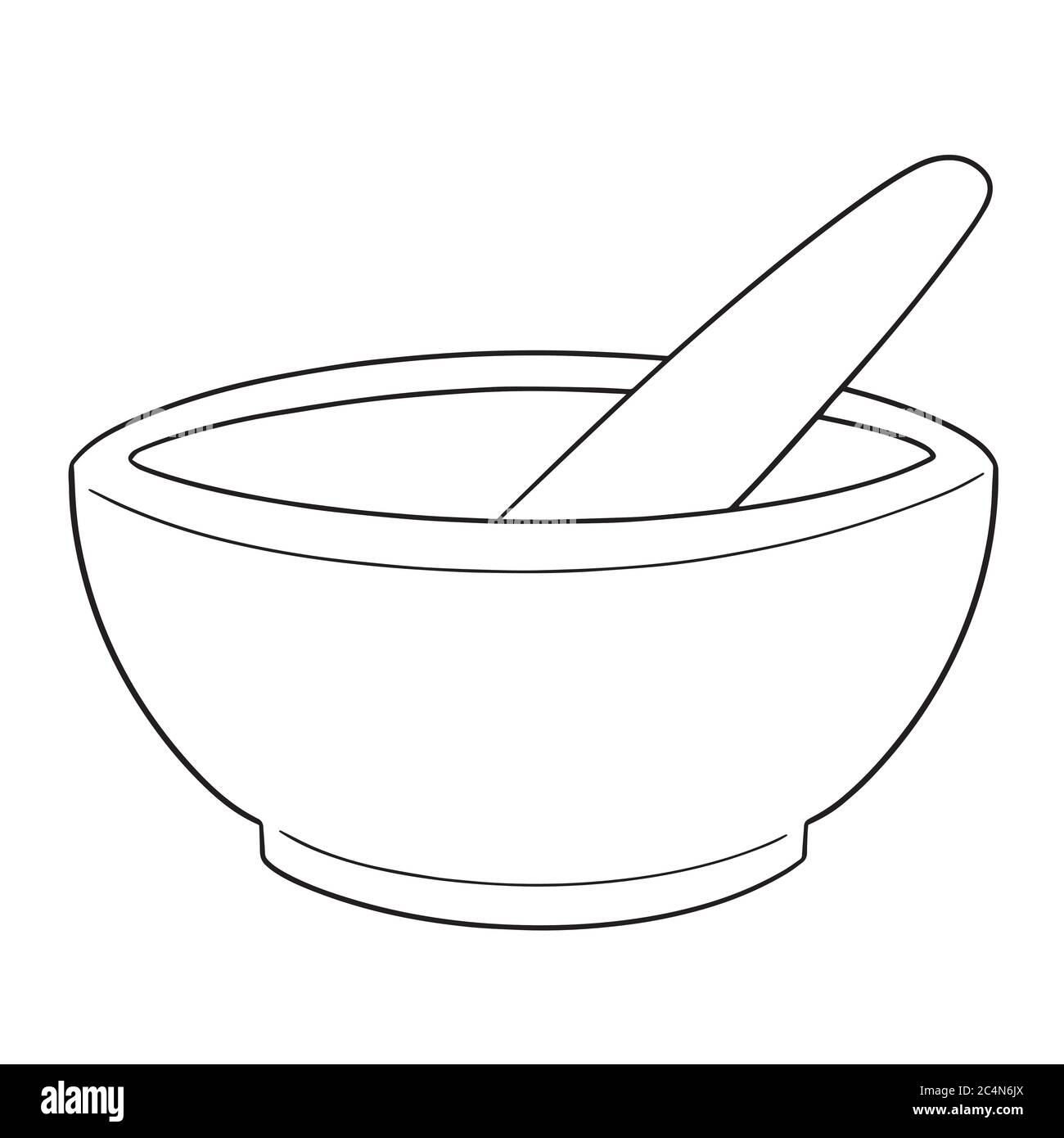 Laboratory Mortar And Pestle Drawing