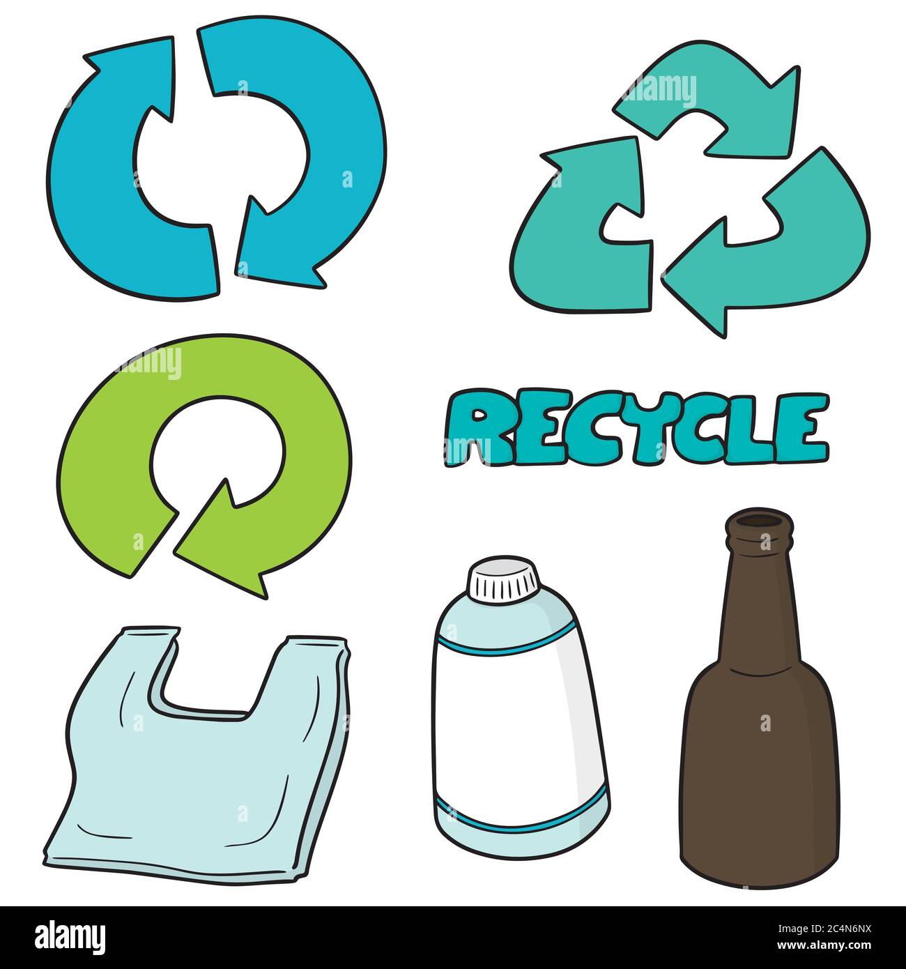 vector set of recycle icon Stock Vector Image & Art - Alamy