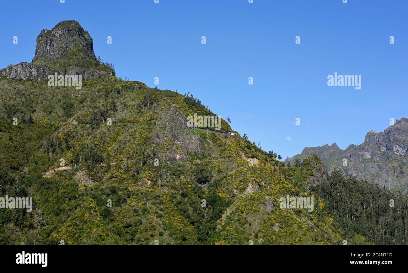 The Moon rising over the Pico Grande mountains fro Encumeada Hotel in ...