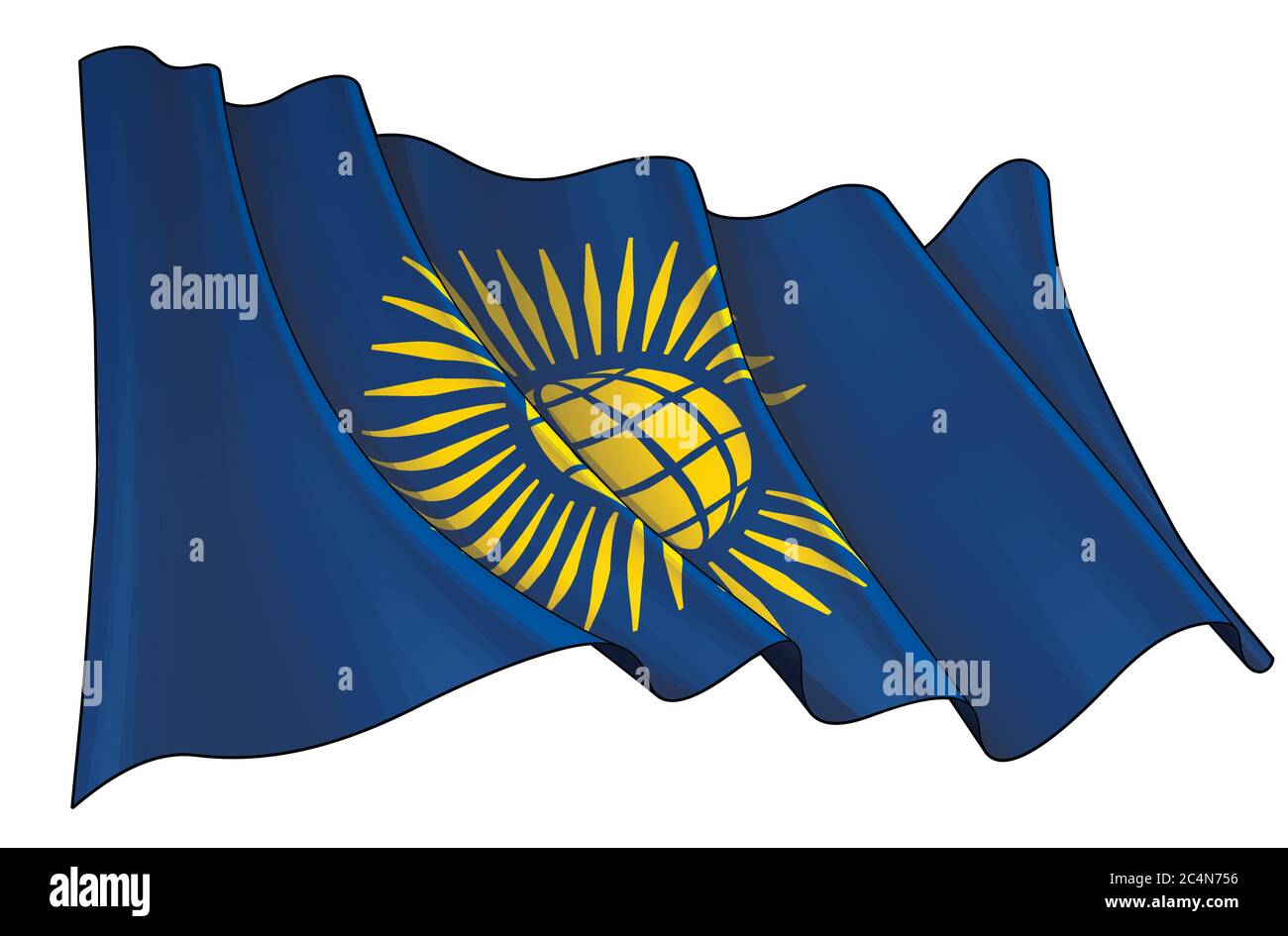 Vector illustration of a Waving Flag of British Commonwealth. All ...