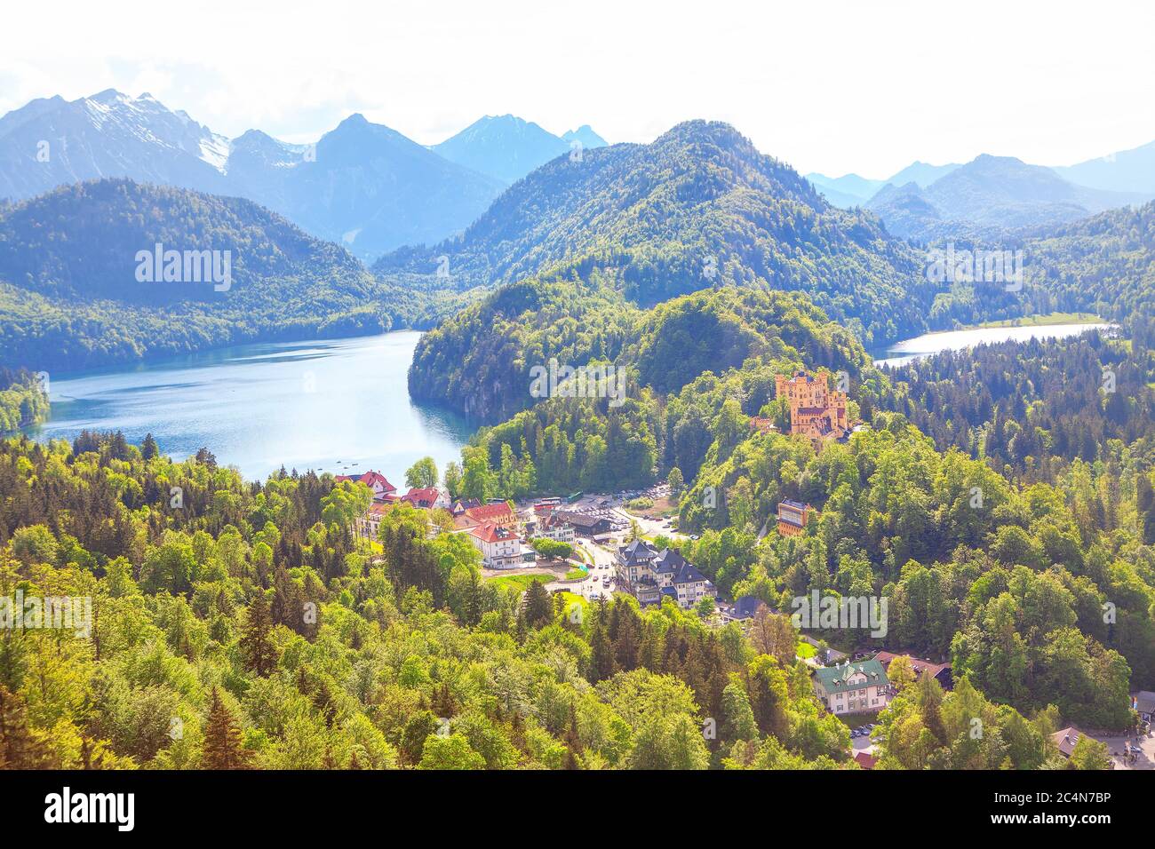 Alpsee lake and Alps in Fussen . Bavaria scenery with lake and ...