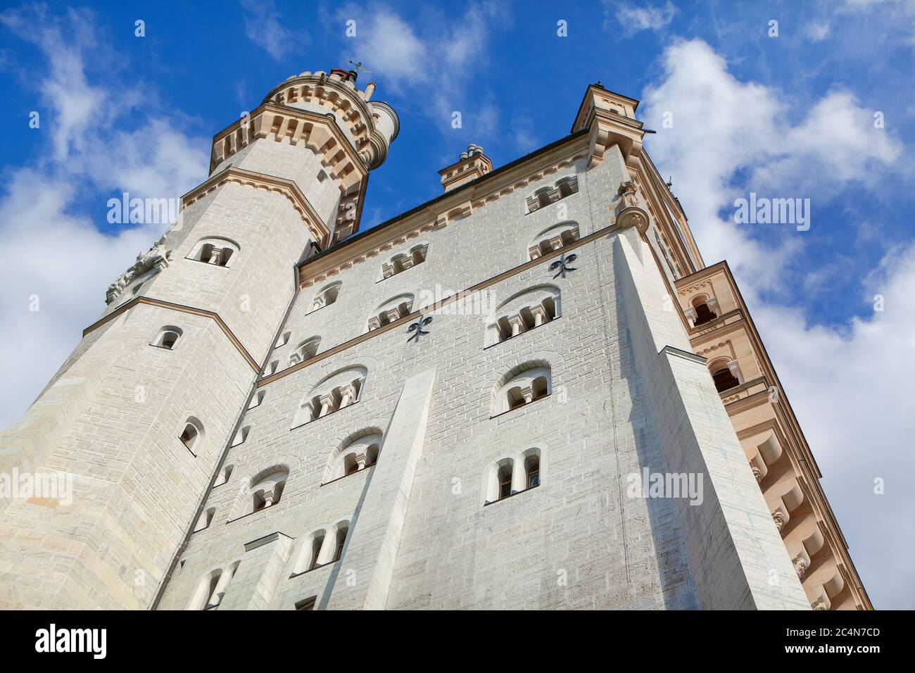 Neuschwanstein Castle in Fussen Bavaria.Close-up view of Medieval ...