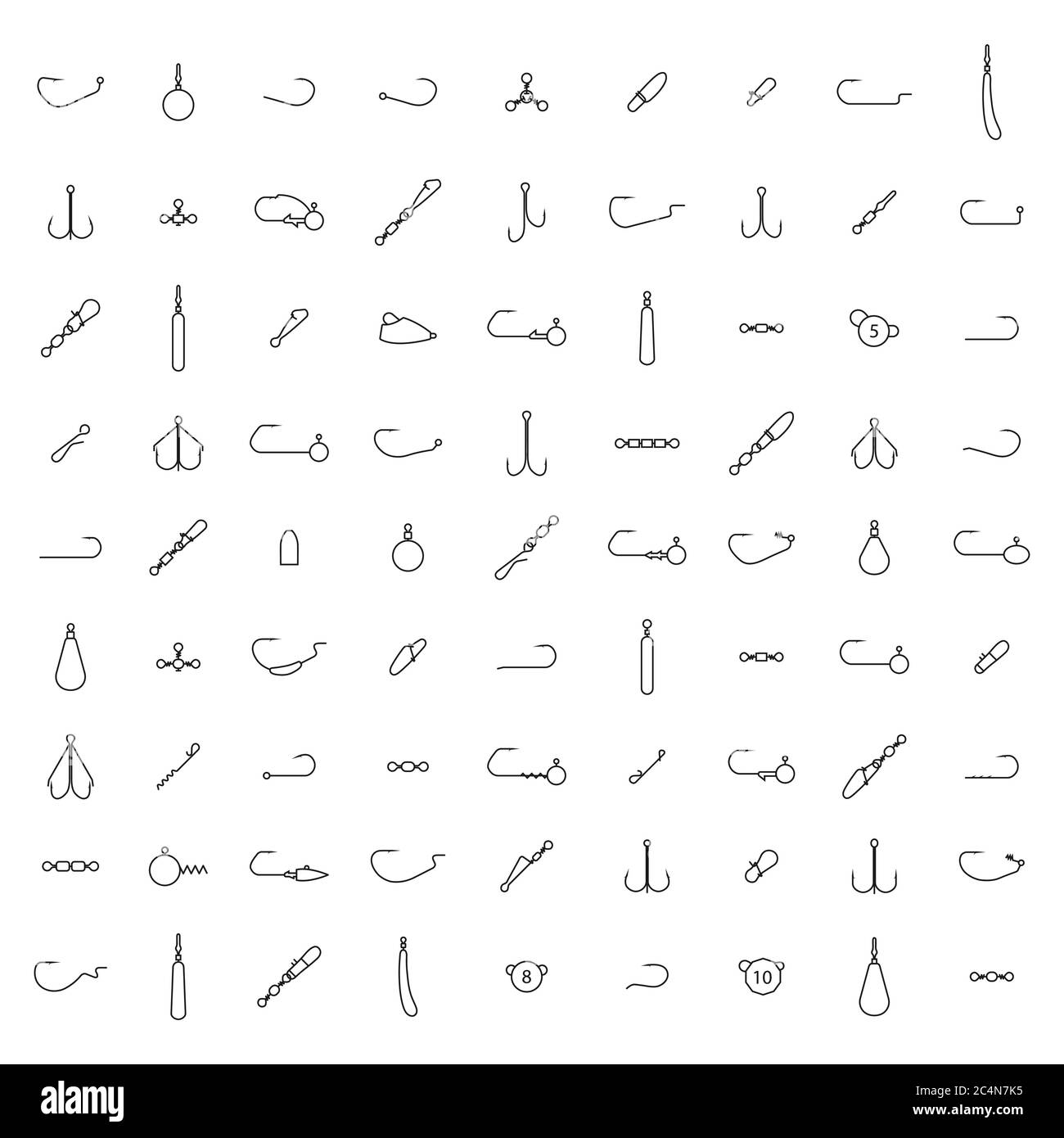 Big set of spinning fishing accessories and tackles from thin lines ...