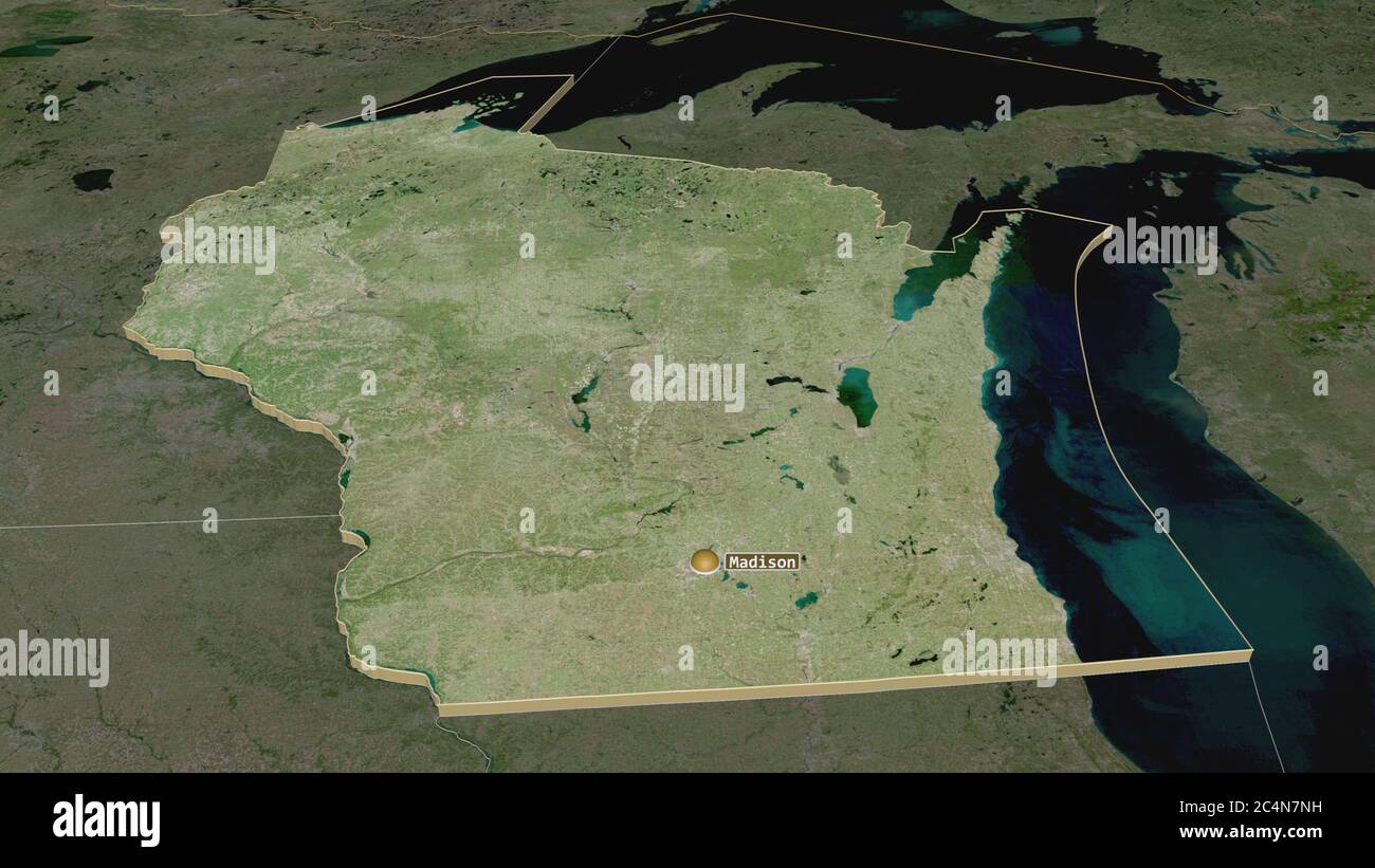 Map satellite geography wisconsin hi-res stock photography and images ...