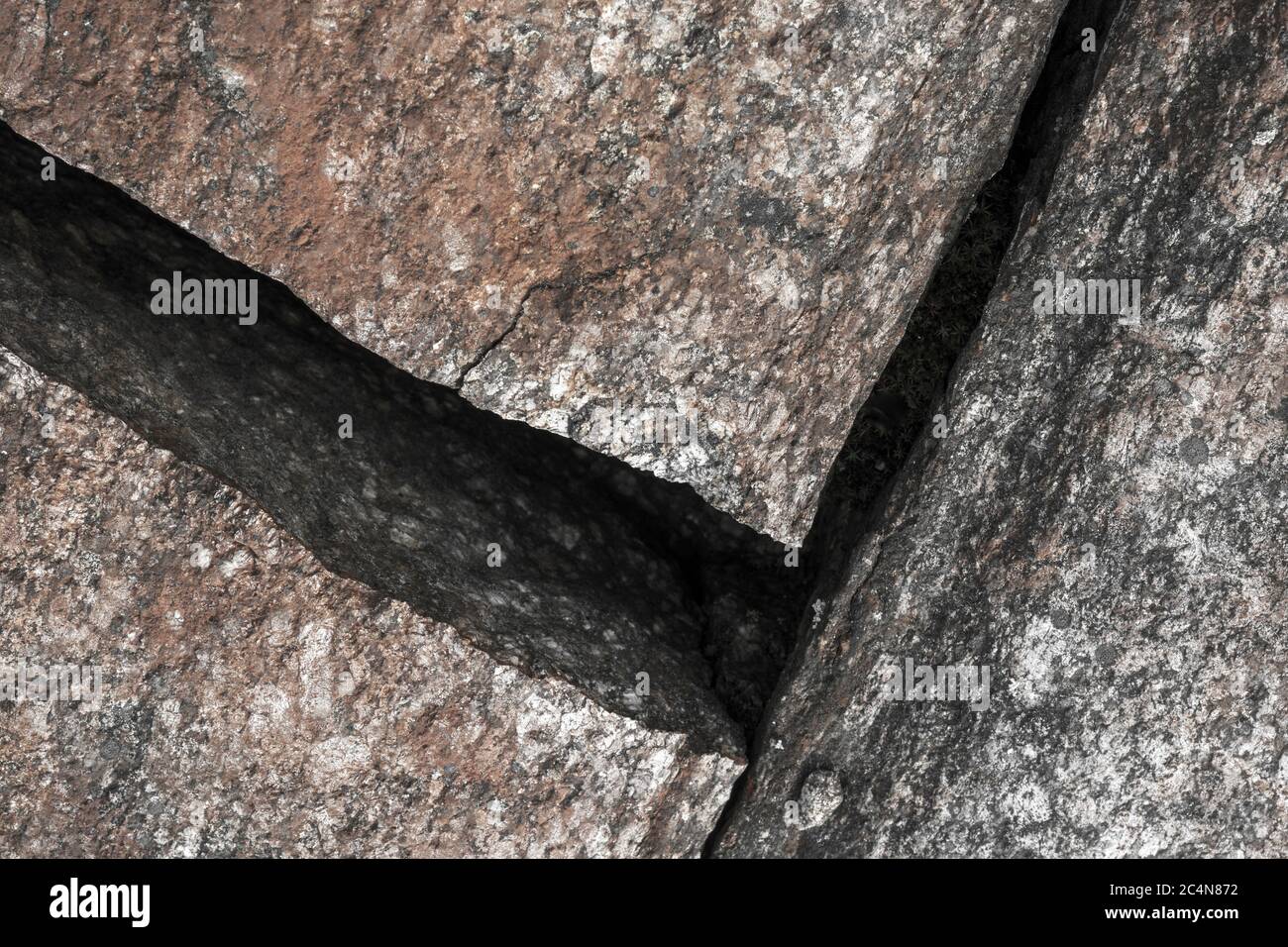 One precise sharp crack on bedrock surface , Finland Stock Photo - Alamy
