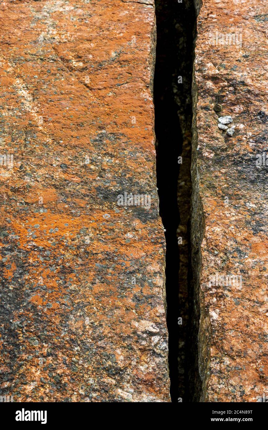 One deep , sharp crack on bedrock surface , Finland Stock Photo - Alamy