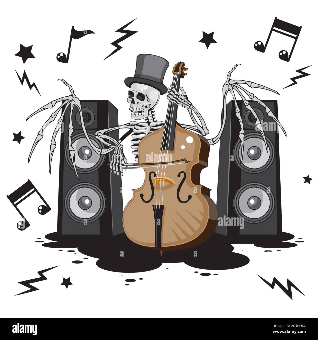 Bass drawing on white Stock Vector Images - Alamy