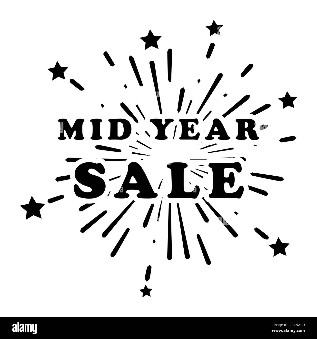 Mid Year Sale Fireworks Promotion Marketing Banner Poster. Advertising ...
