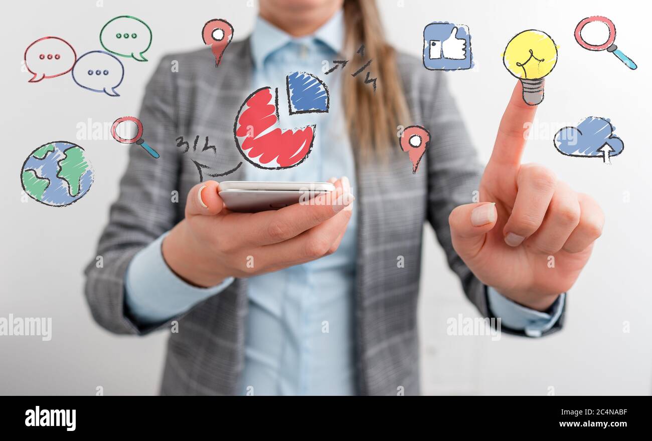 Free Sketch Of Digital Technology Information With Infographic Element ...