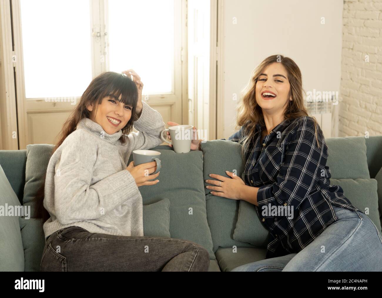 COVID-19 lockdown. Confident and optimistic women girlfriends together ...