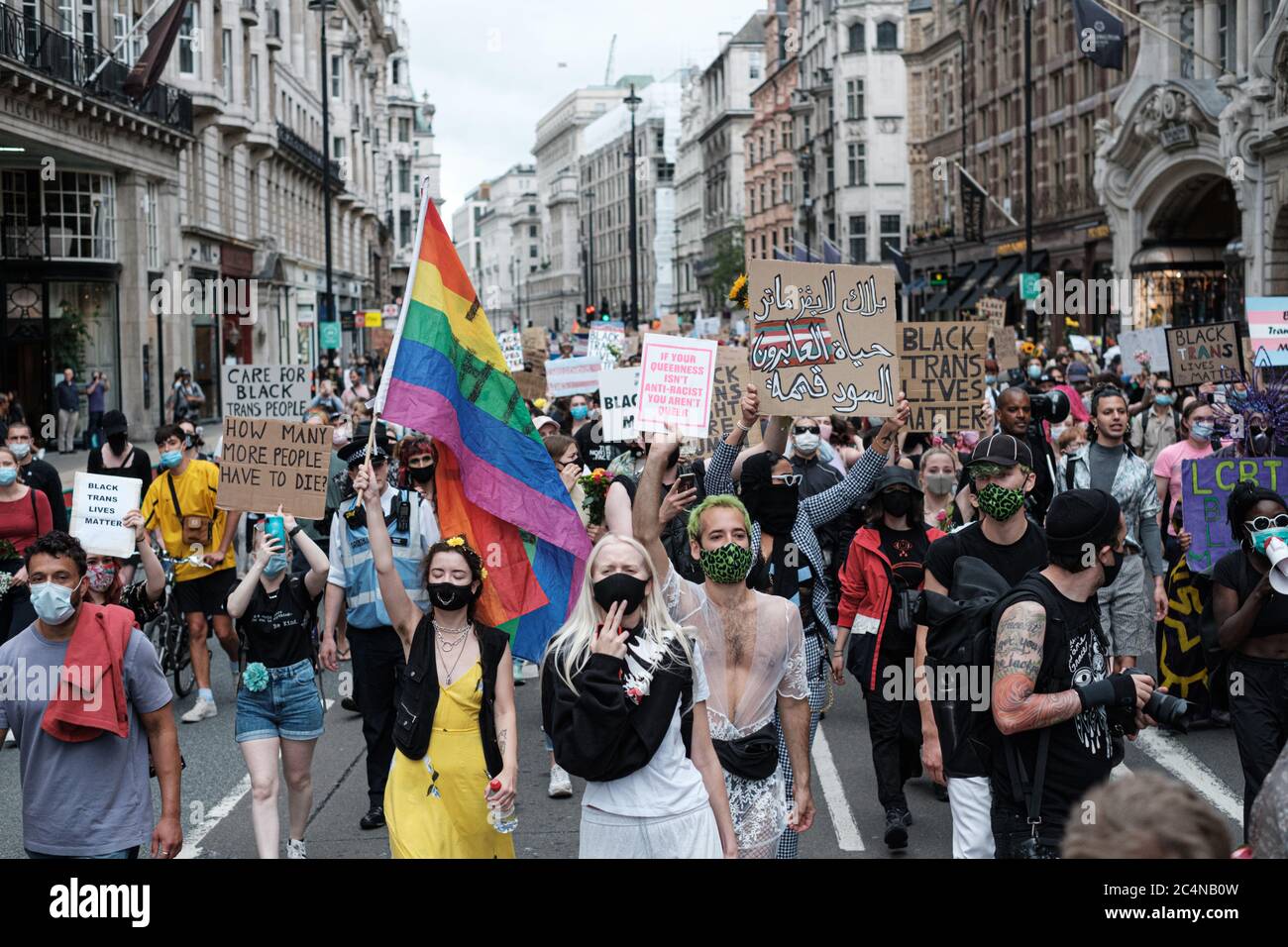 Black Trans Lives Matter Protest In London June 2020 Stock Photo - Alamy