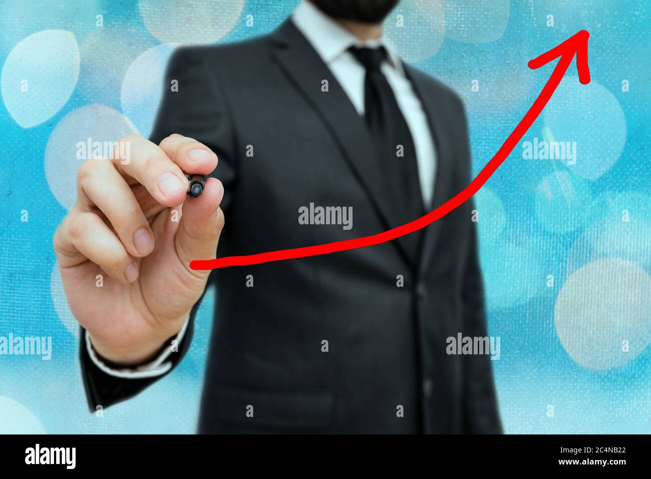 Digital Arrowhead Curve Rising Upward Denoting Growth Development ...