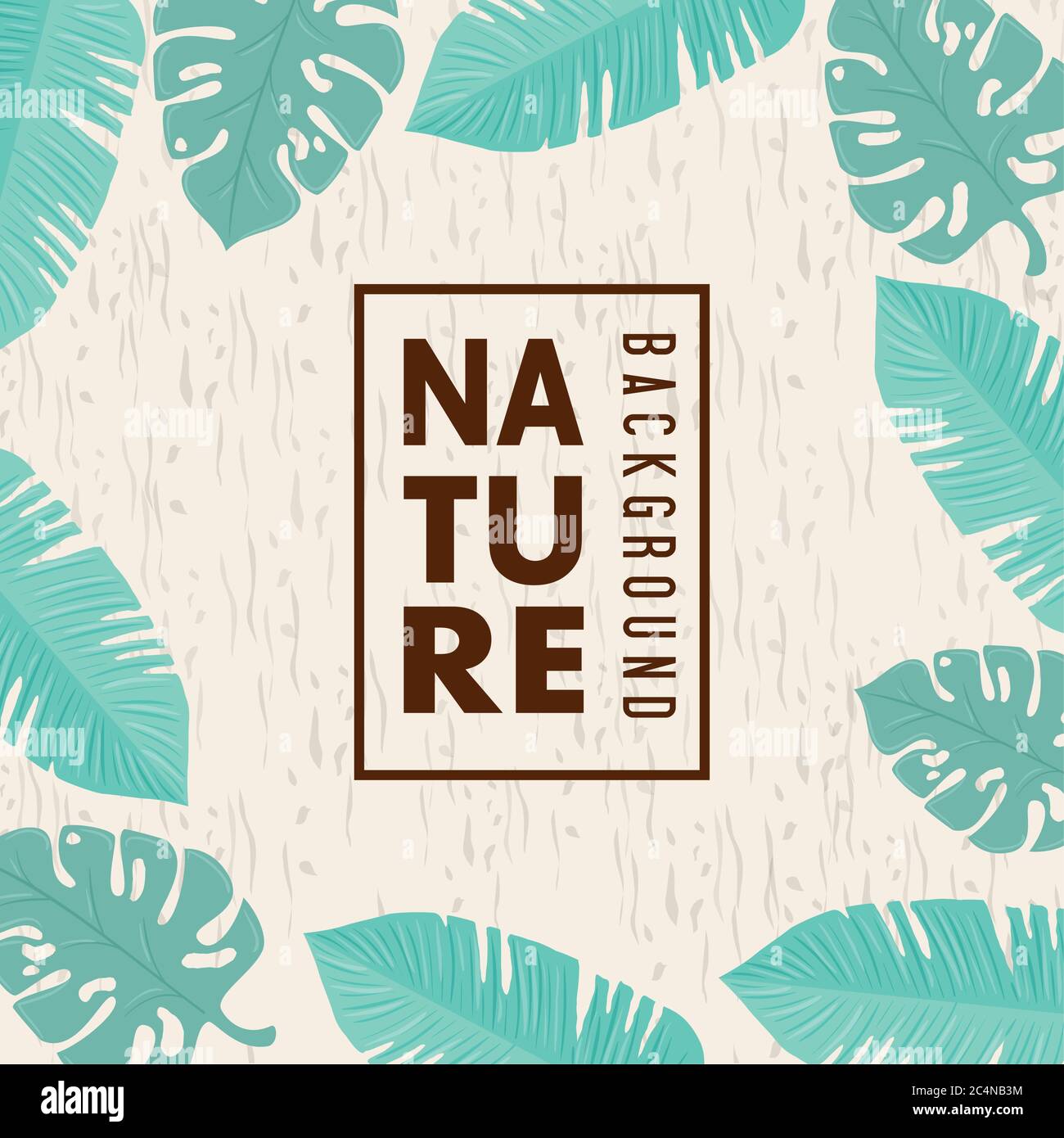 nature background, frame of tropical nature leaves with pastel color ...