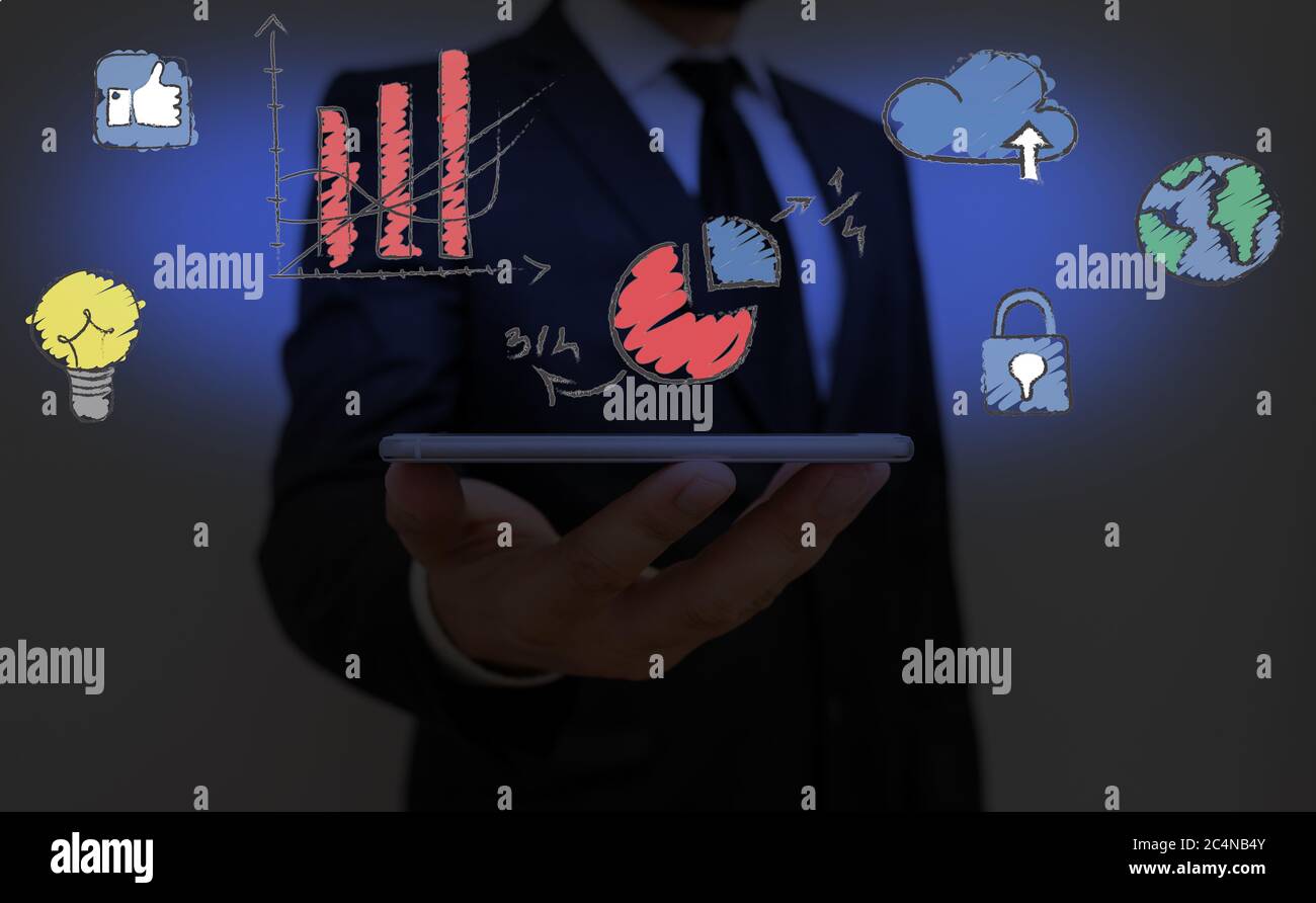 Free Sketch Of Digital Technology Information With Infographic Element ...