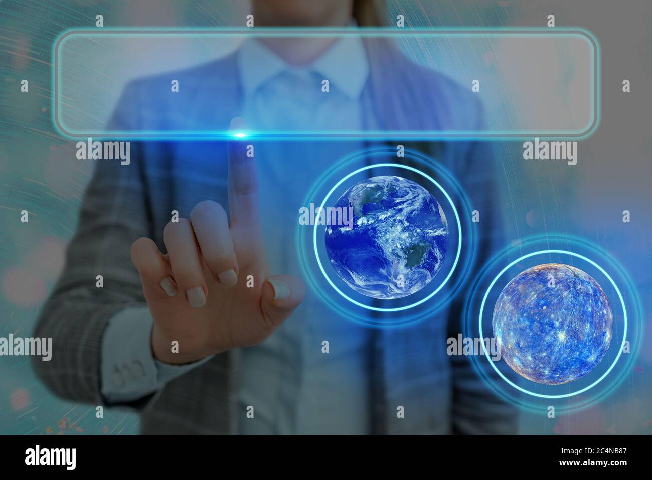 Digital Image of Distant Solar System Showing Global Technology ...