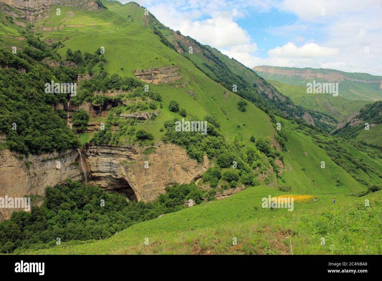 Azerbaijan. Beautiful waterfall in the mountains. Kusar district Stock ...