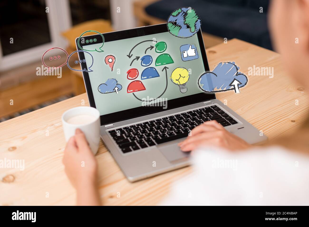 Free Sketch Of Digital Technology Information With Infographic Element ...