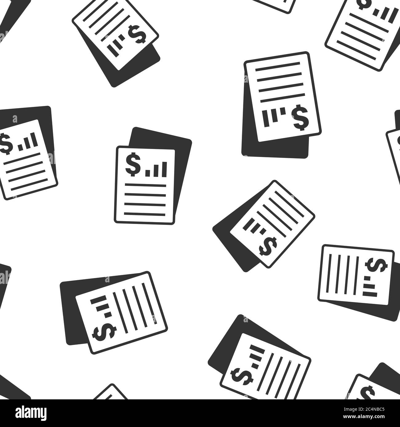 Financial statement icon in flat style. Document vector illustration on ...