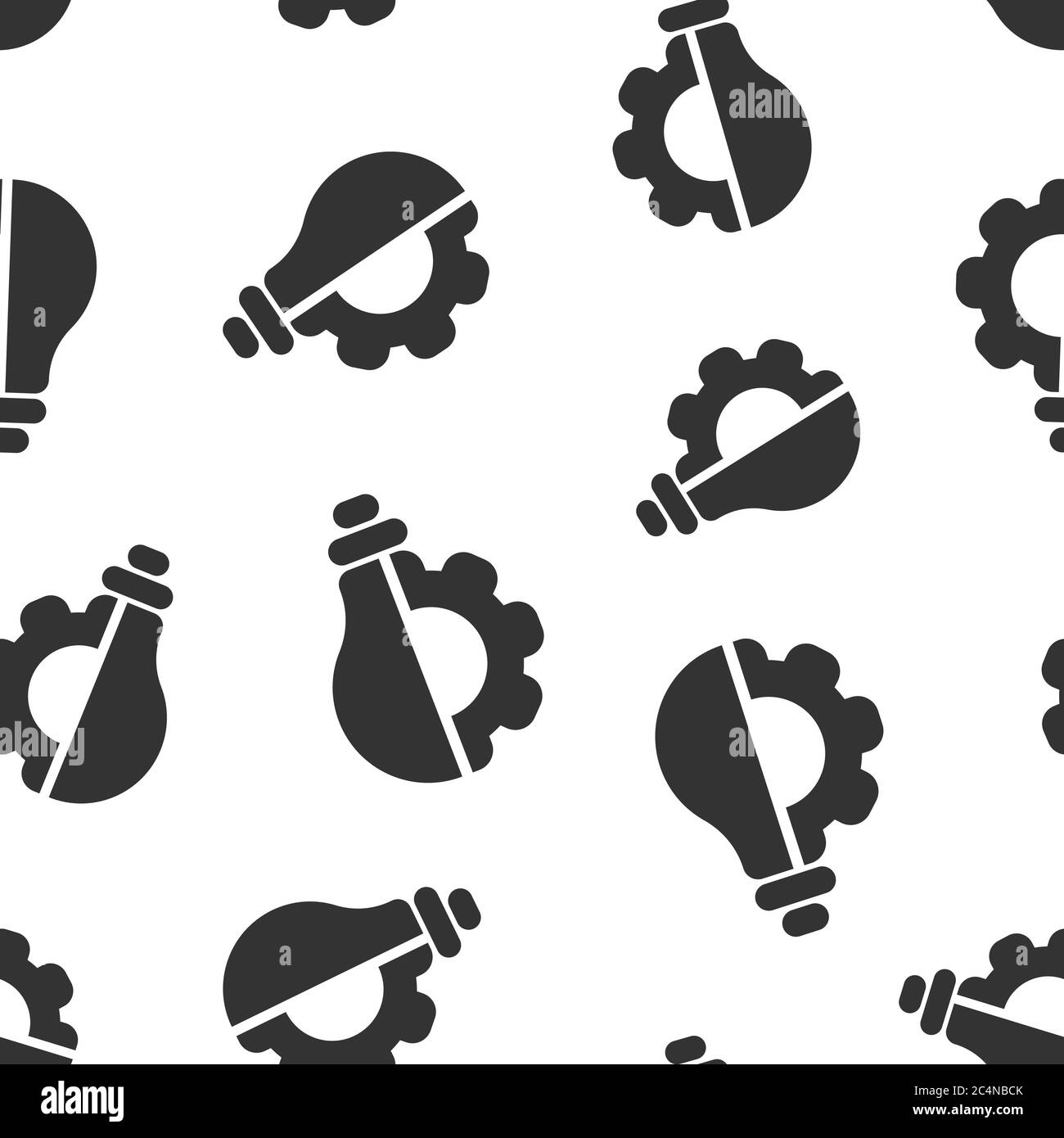 Innovation icon in flat style. Lightbulb with cogwheel vector illustration on white isolated ...