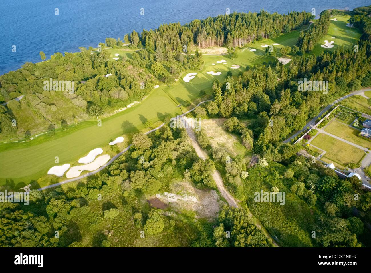 Loch Lomond golf course aerial view Scotland Stock Photo - Alamy