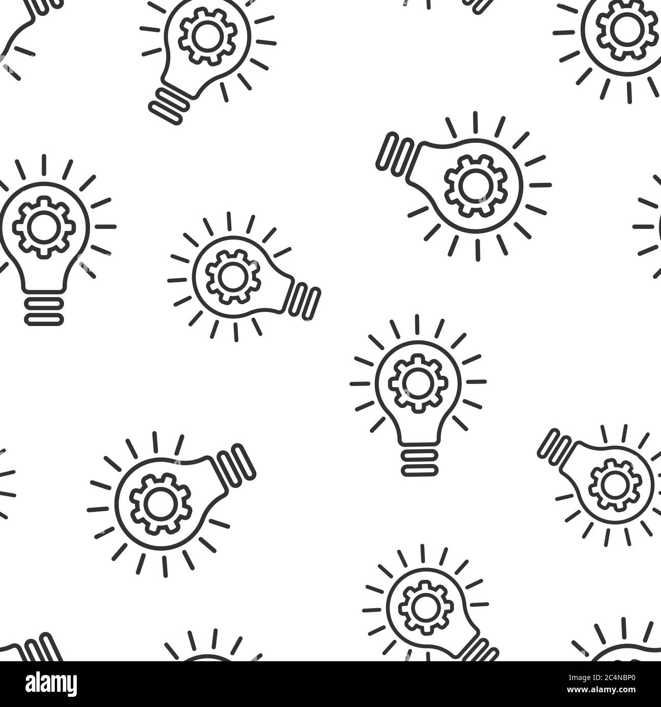 Innovation icon in flat style. Lightbulb with cogwheel vector illustration on white isolated ...