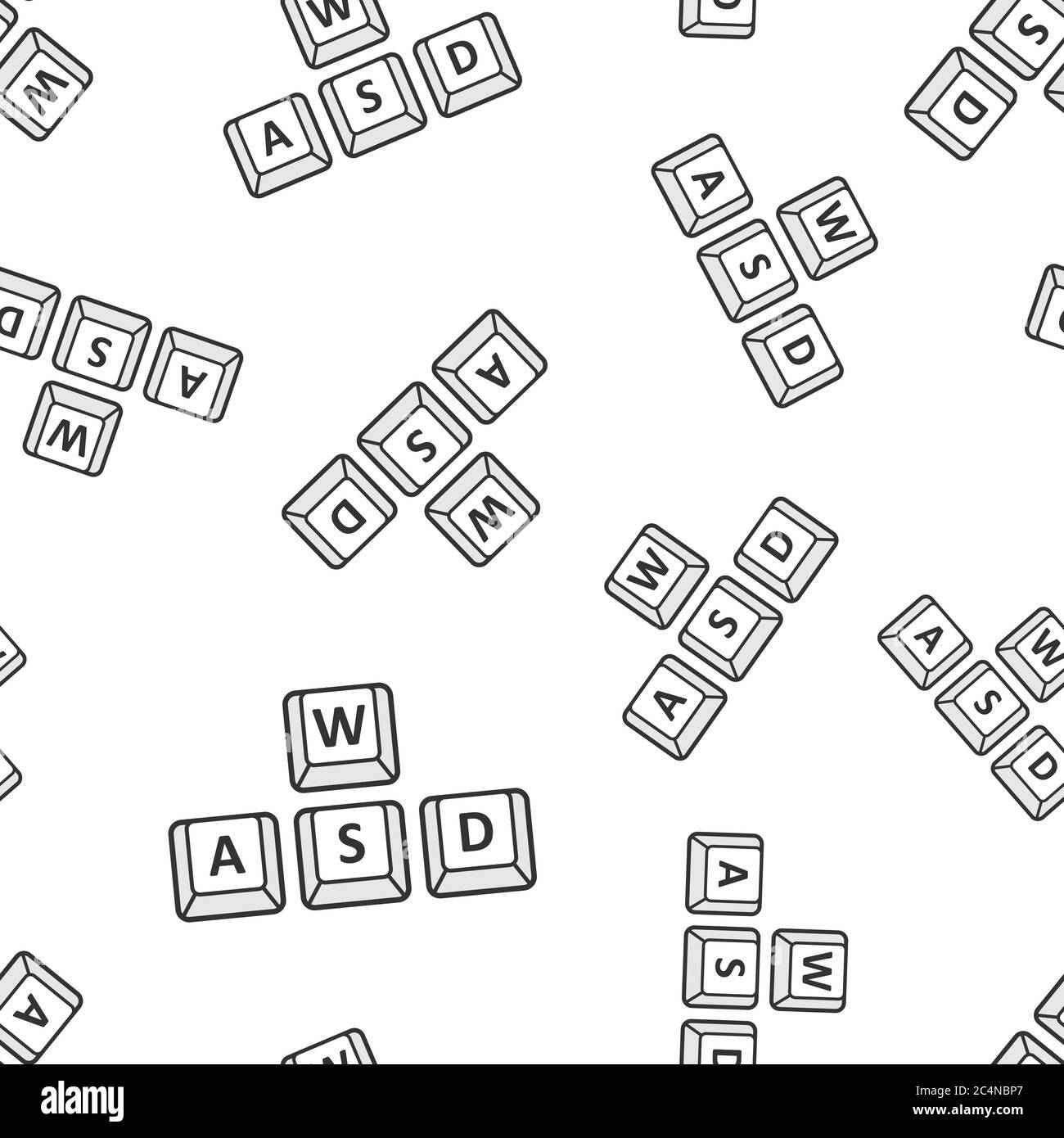 Wasd button icon in flat style. Keyboard vector illustration on white ...