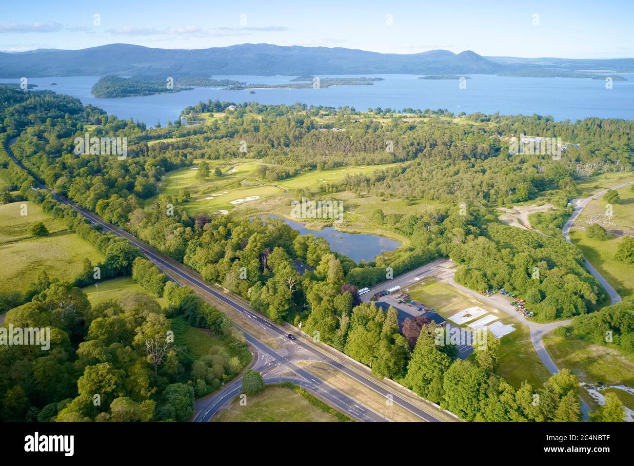 Loch Lomond golf course aerial view Scotland Stock Photo - Alamy