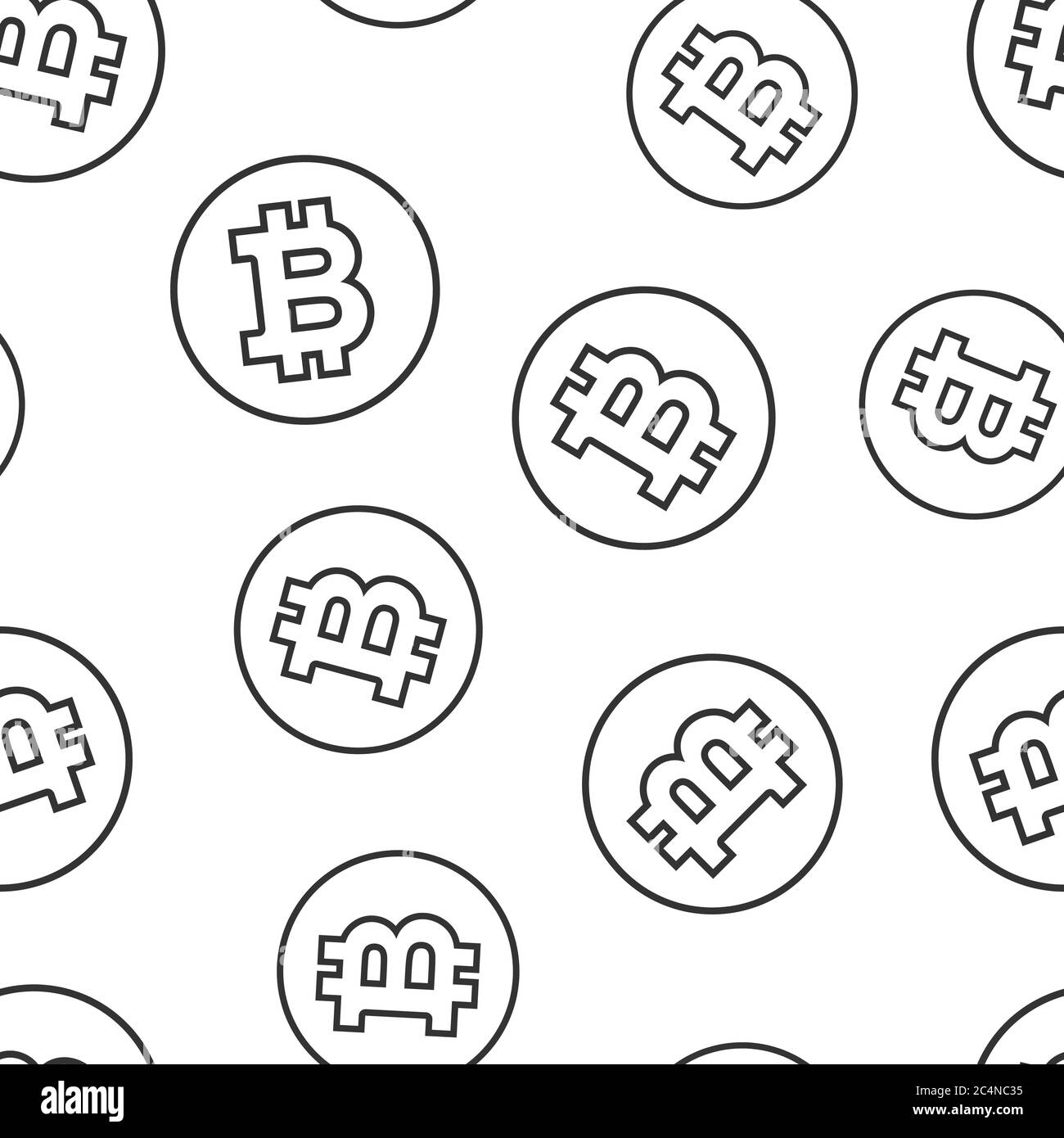 Bitcoin icon in flat style. Blockchain vector illustration on white isolated background ...